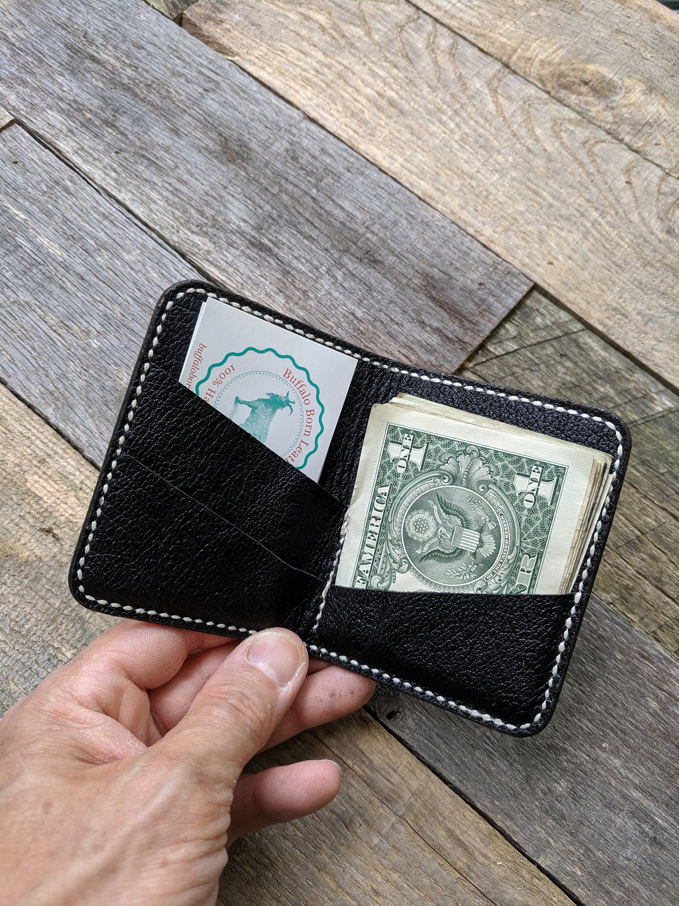 Tooled Leather Bifold Front Pocket Wallet for Folded Bills and Card ...