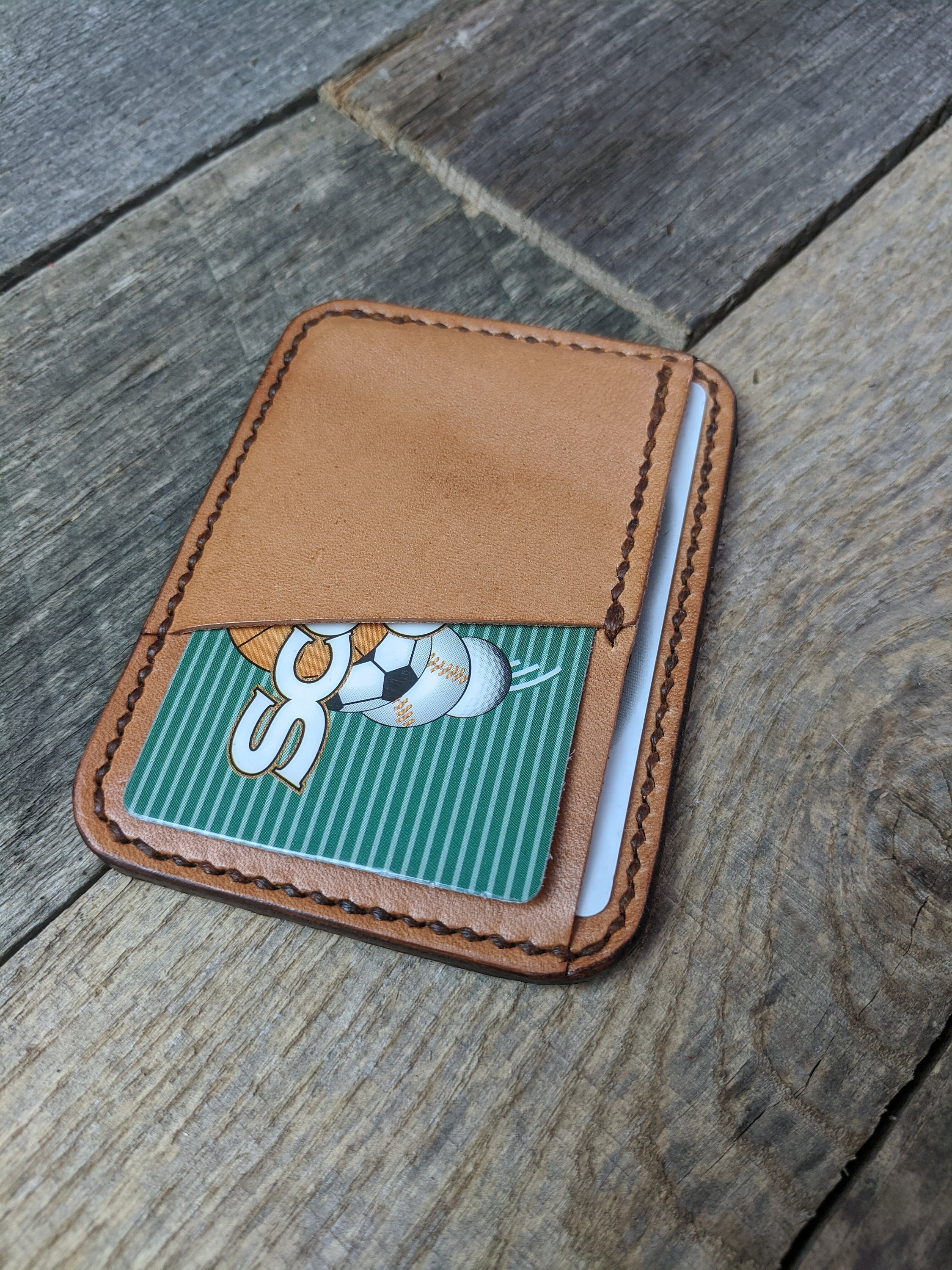 Leather Front Pocket Wallet with Dark Brown Fish Skin, Slim Wallet ...