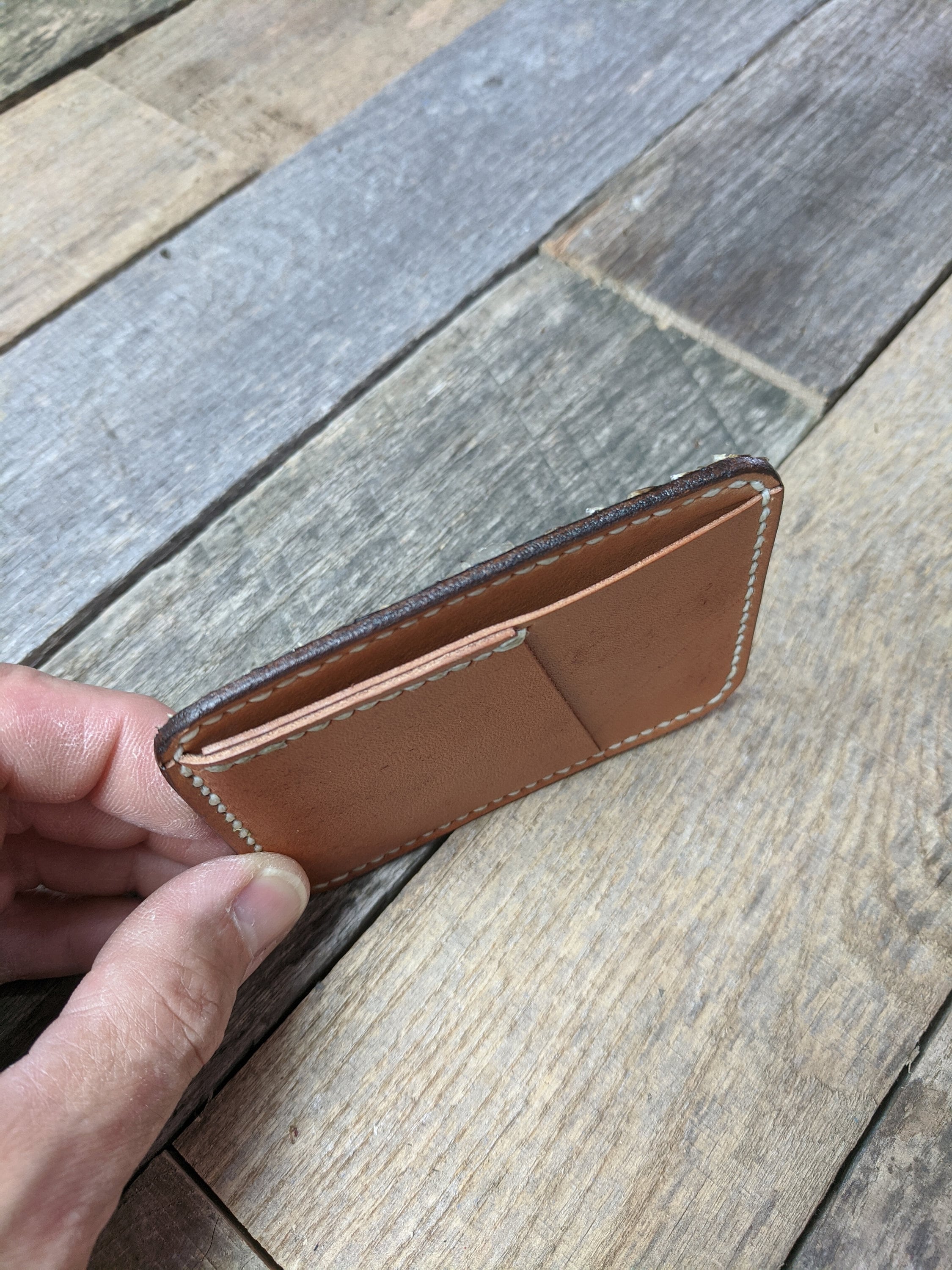 Leather Front Pocket Wallet with Rattlesnake Skin, Slim Wallet, Mens ...