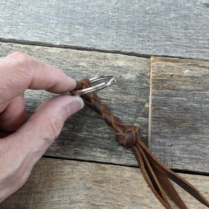Brown Braided Leather Keychain Round Braid With Turk's Head Knot Key ...