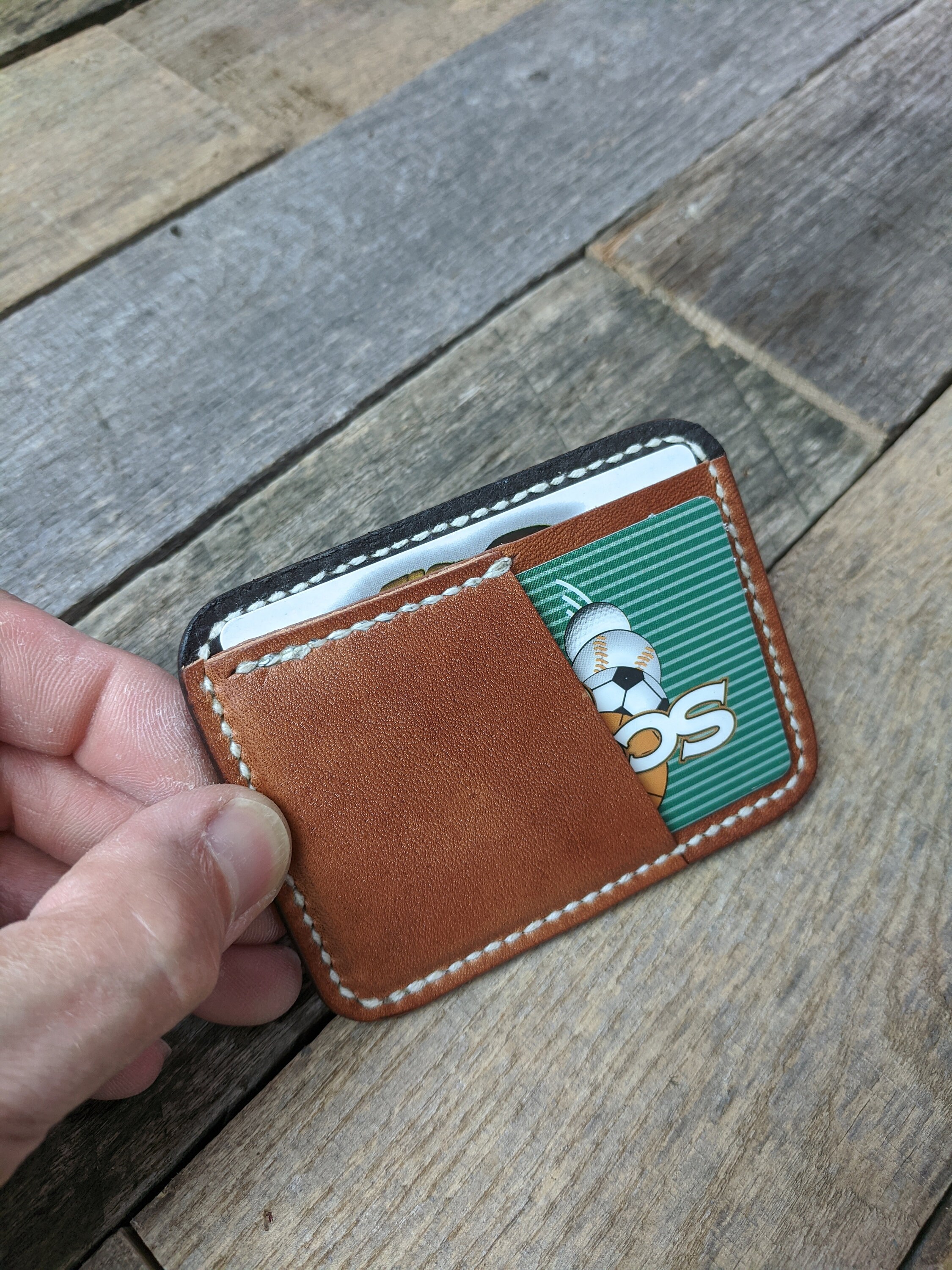 Hand Tooled Leather Front Pocket Wallet with Middle Finger Design, Slim ...