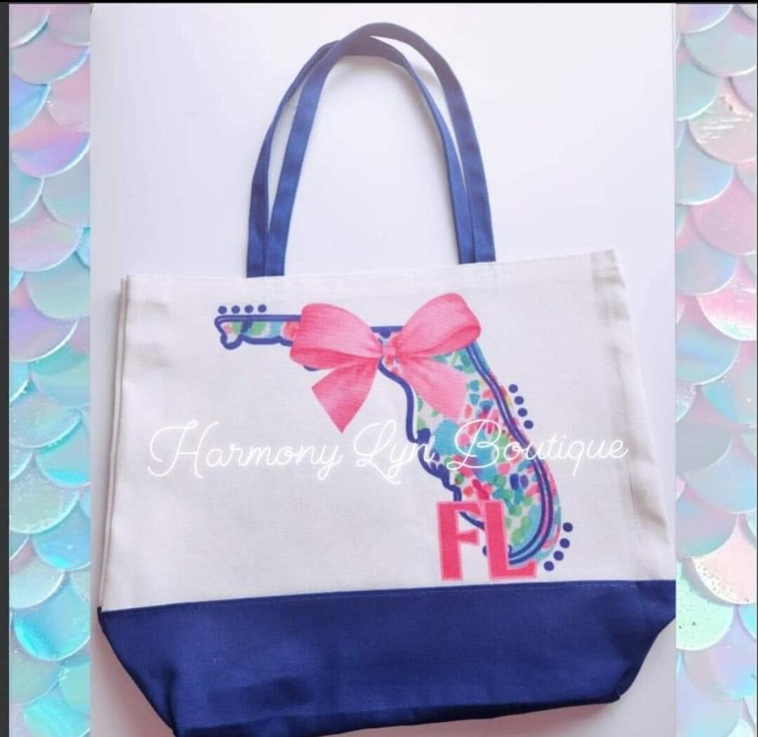 Lilly Inspired State Tote Bags - Etsy