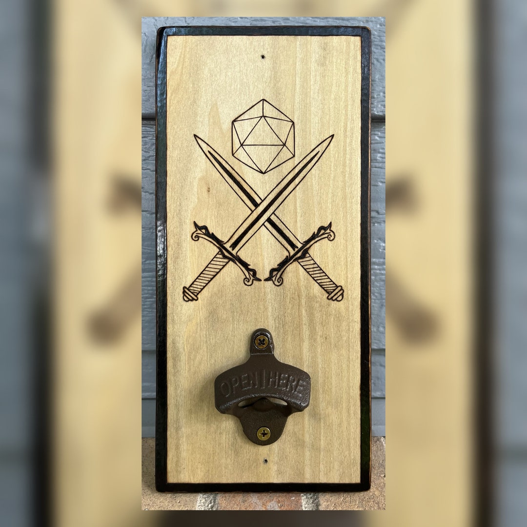 Dnd Wall Mounted Bottle Opener - Pyrography - Etsy