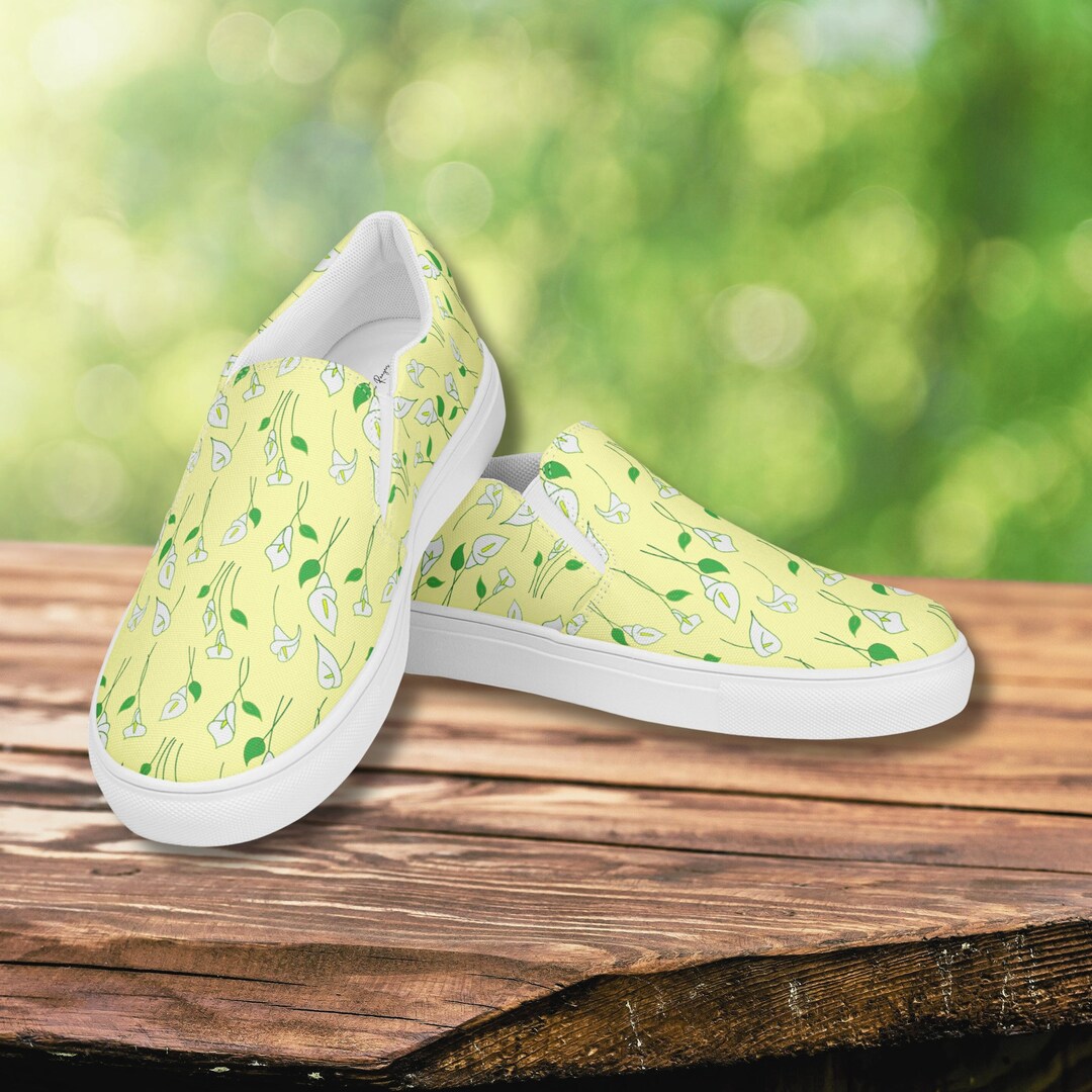 Calla Lily Flower Women's Sneakers Gardening Shoes Floral Summer Slip ...