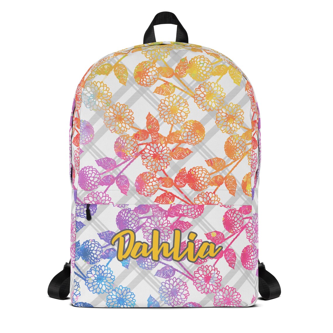 Custom Floral Backpack, Cherry Blossom, Dahlia, Daisy, Hibiscus, Leaves ...