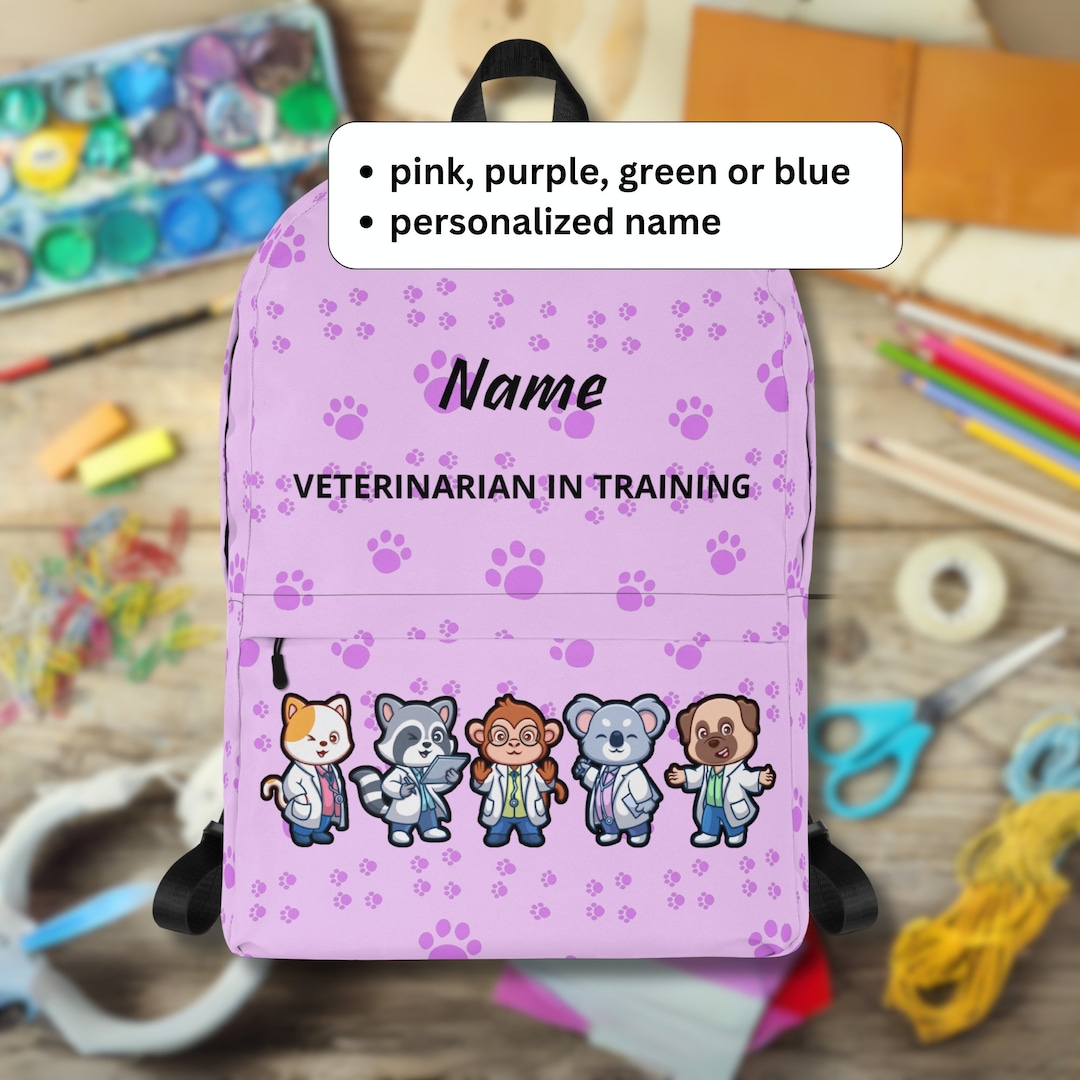 Future Veterinarian Kid's Bookbag Custom Animal Doctor Backpack ...