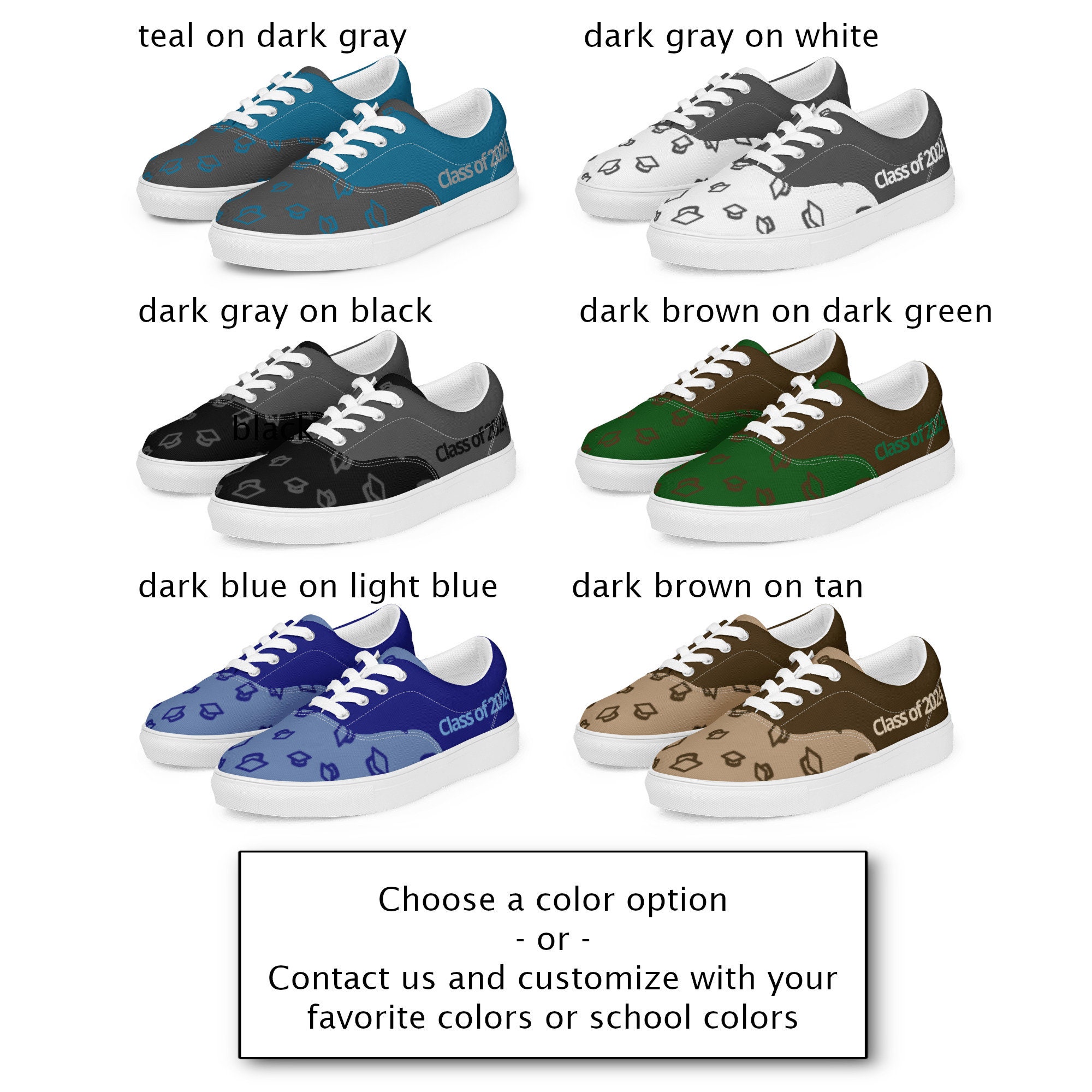 Men's Custom Graduation Sneakers, Customizable Name and Graduation Year ...