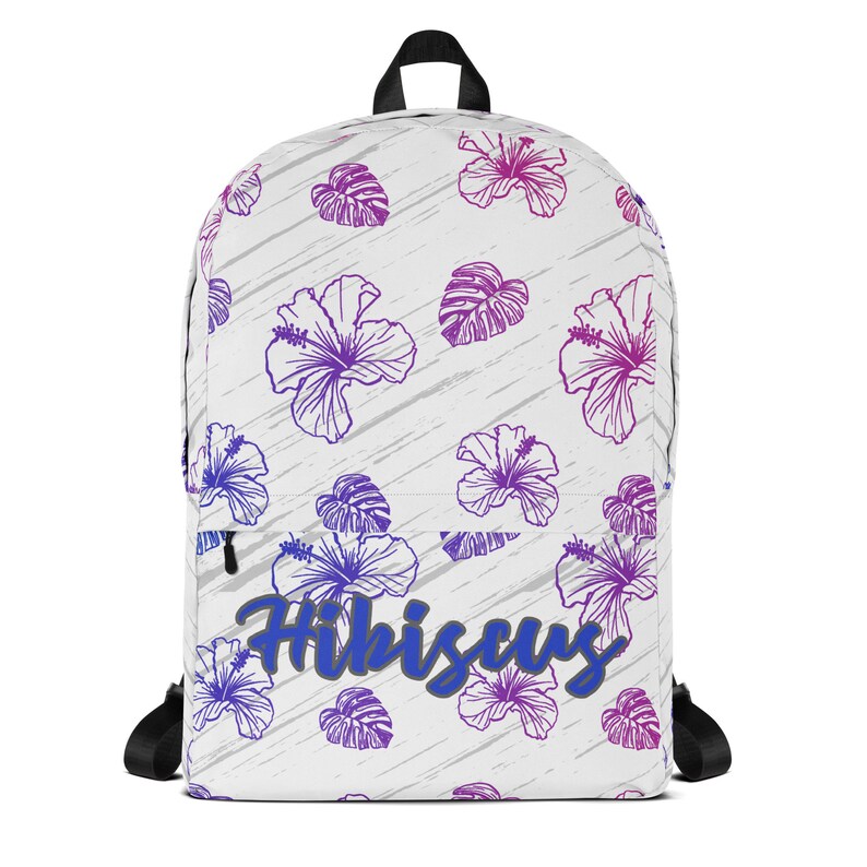 Custom Floral Backpack, Cherry Blossom, Dahlia, Daisy, Hibiscus, Leaves ...
