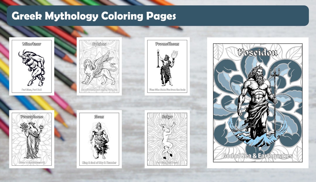 Greek Mythology Coloring Book, Gods and Goddesses Coloring Pages ...