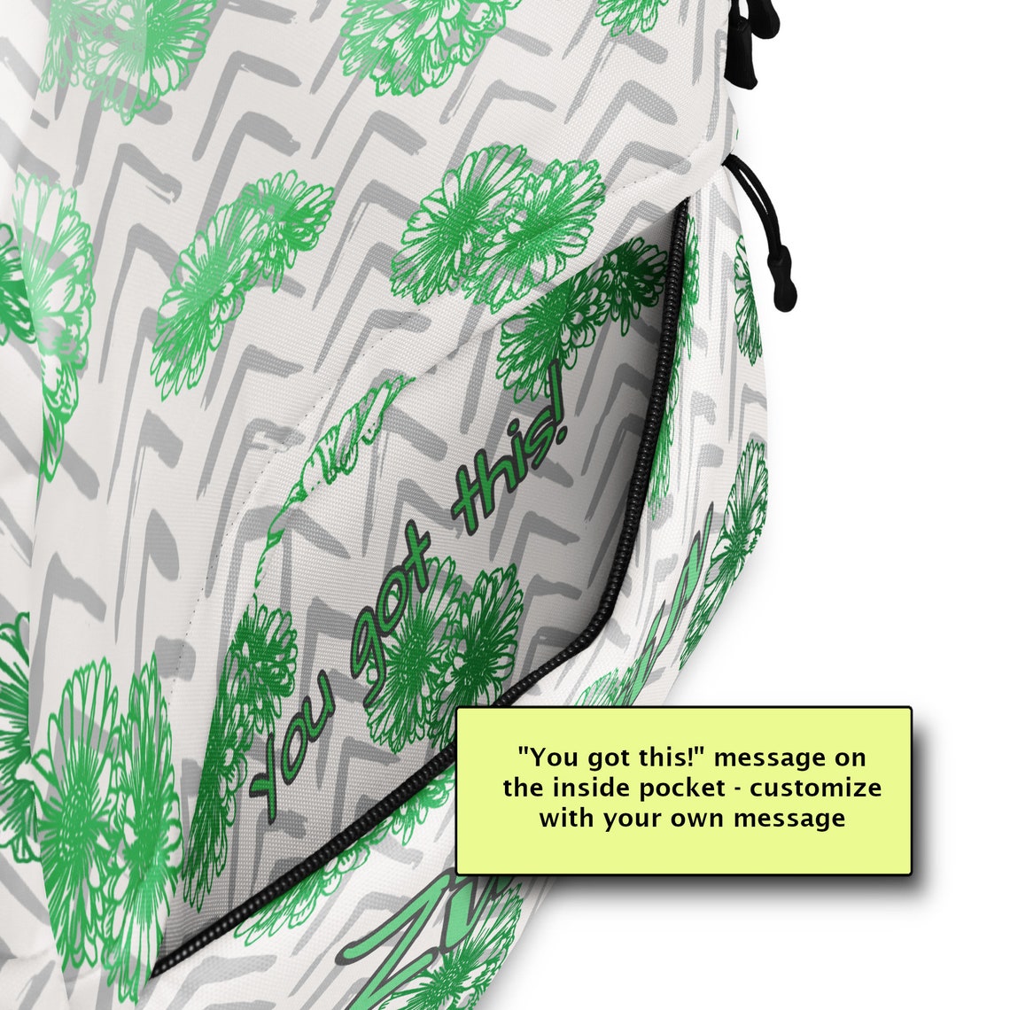 Custom Floral Backpack, Cherry Blossom, Dahlia, Daisy, Hibiscus, Leaves ...