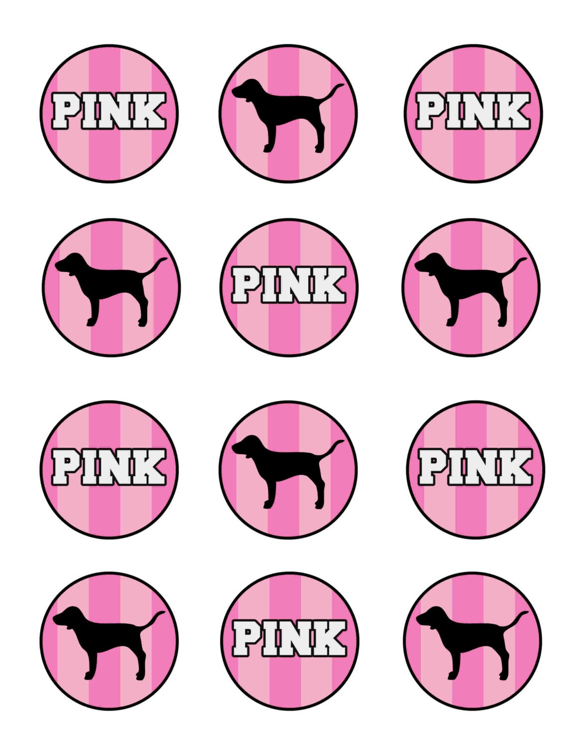 Victorias Secret Pink Inspired Cupcake Toppers - Etsy