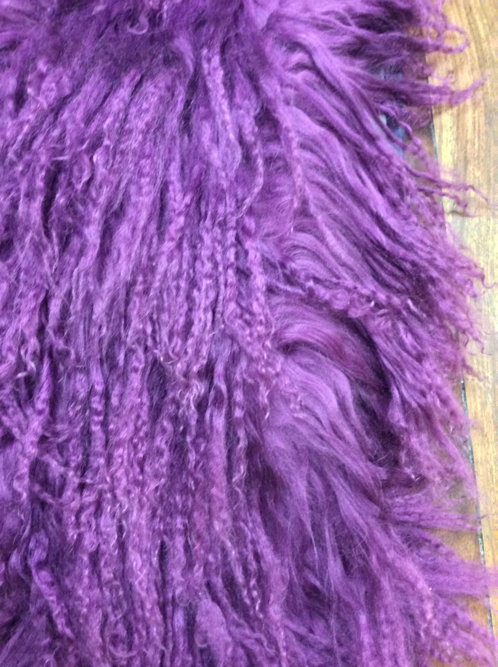 Christian Louboutin Purple Goat Fur Suede Thigh High Faun Boots, Size ...