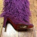 Christian Louboutin Purple Goat Fur Suede Thigh High Faun Boots, Size ...