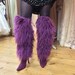 Christian Louboutin Purple Goat Fur Suede Thigh High Faun Boots, Size ...