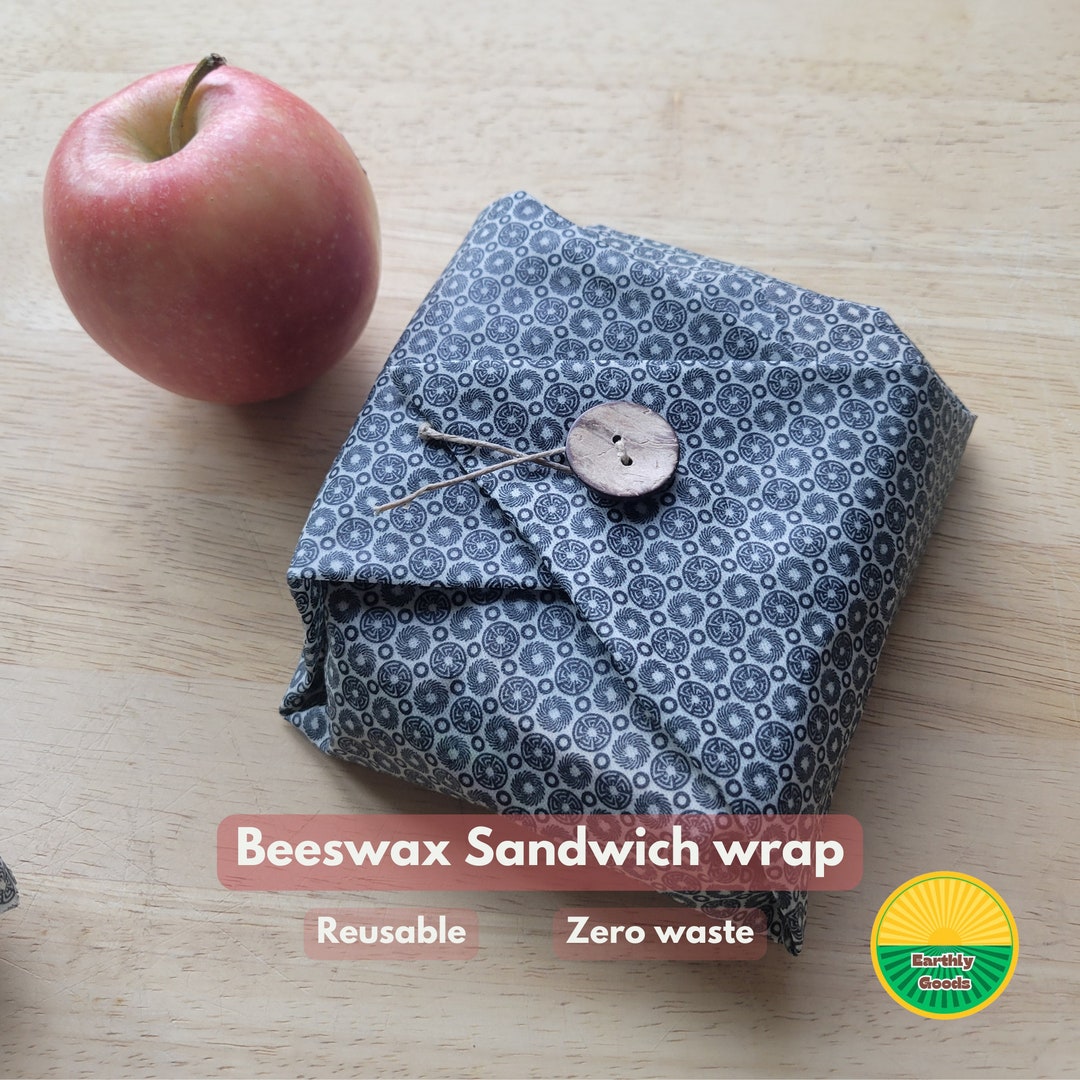 Reusable Beeswax Sandwich Wrapper Zero Waste Food Storage Eco Friendly ...