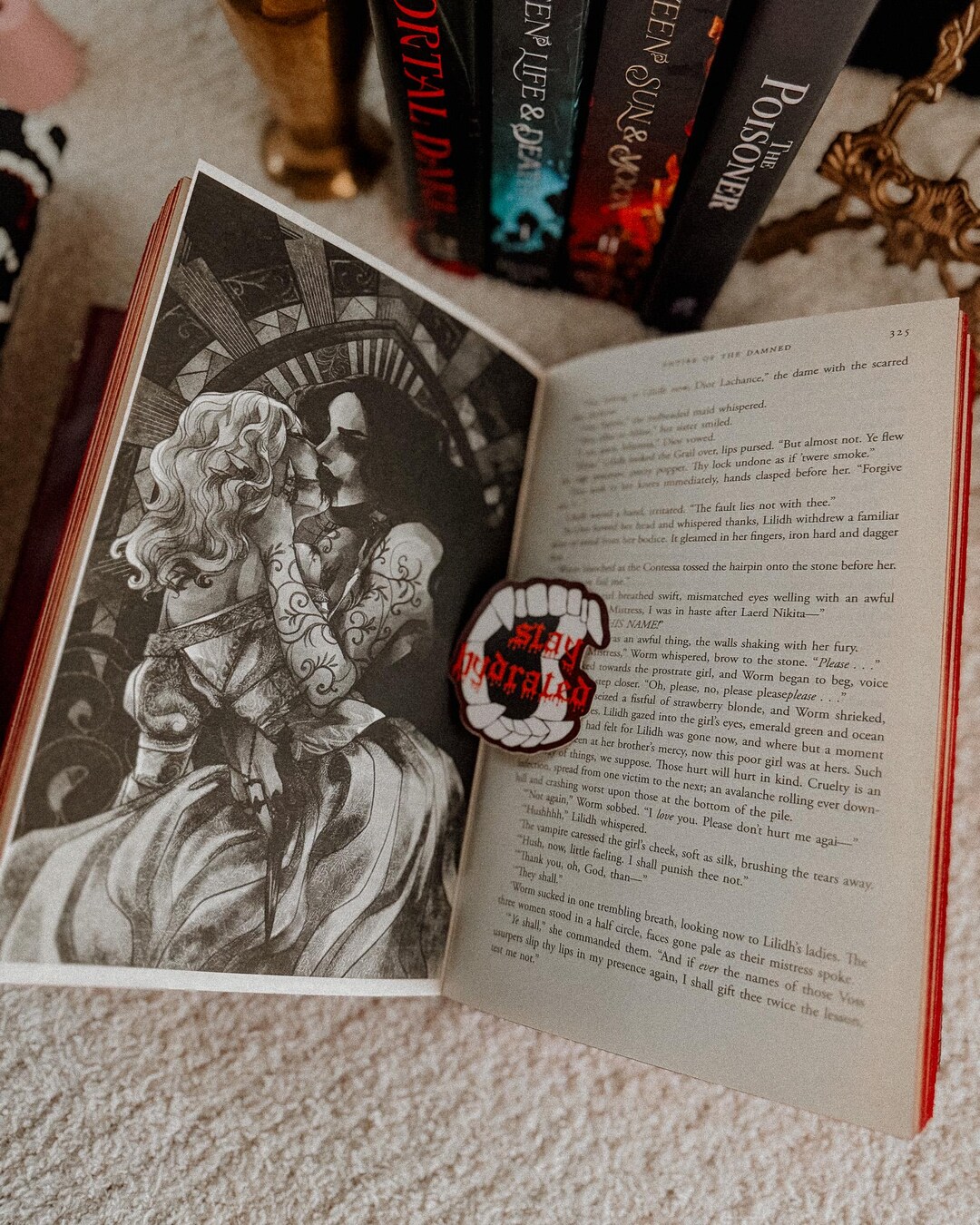 Stay Hydrated Vampire Teeth Sticker: Bookish Vinyl Decal - Etsy