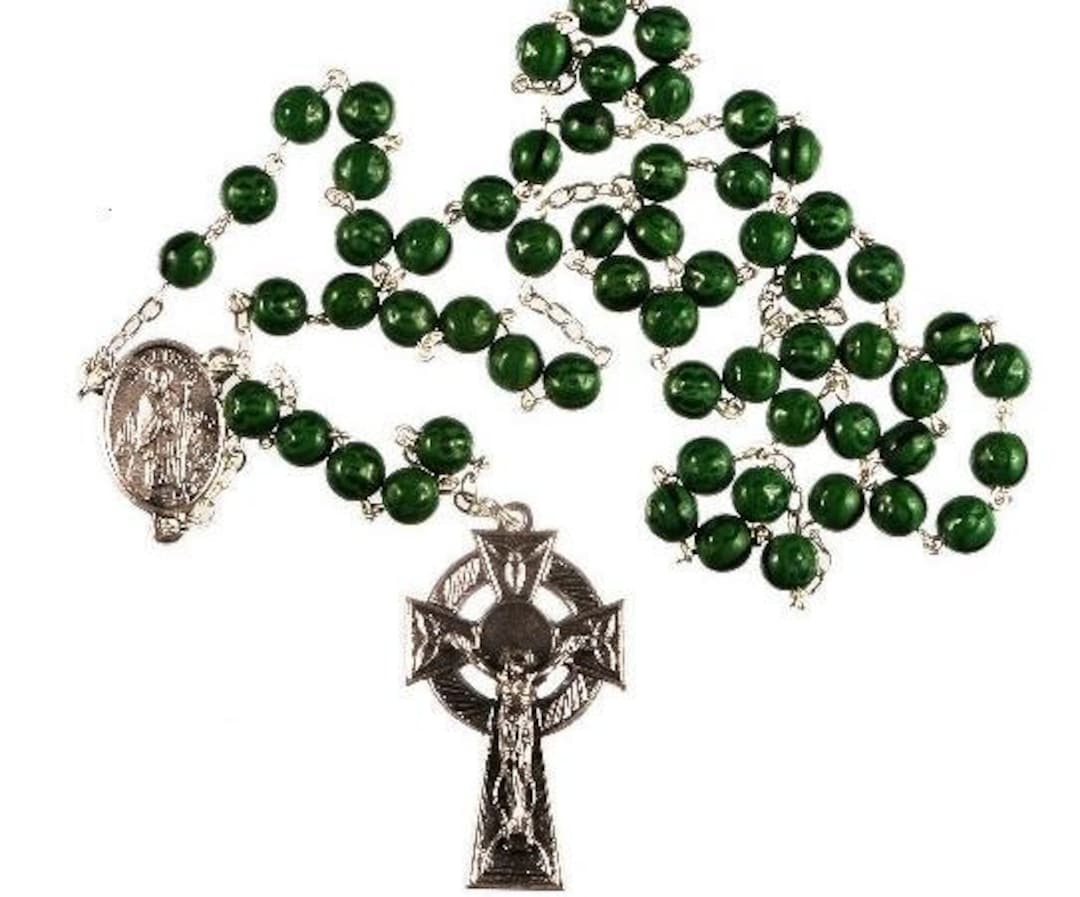 Saint Patrick Rosary Beads. Green Irish Rosary Beads. Hand Made Rosary ...