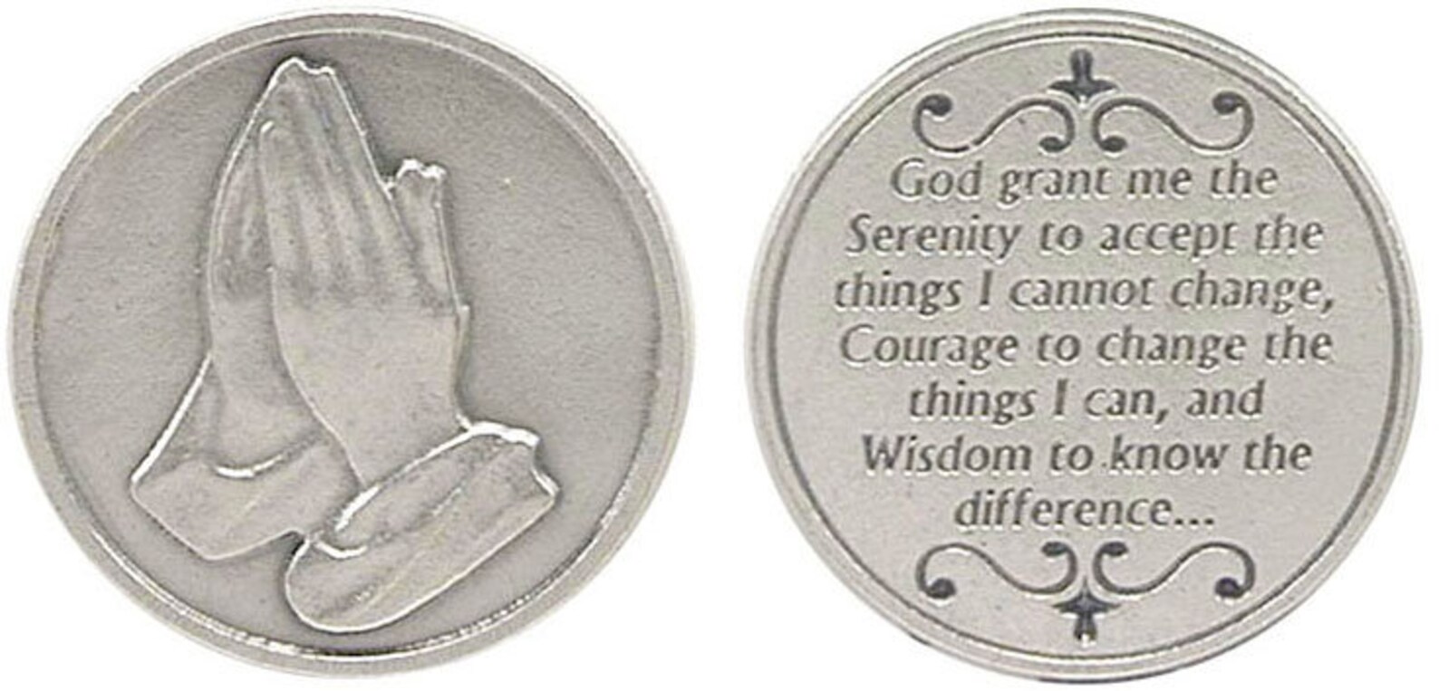 Set of Three Serenity Prayer Tokens. Coin Token With Praying | Etsy