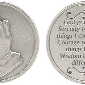 Set of Three Serenity Prayer Tokens. Coin Token With Praying Hand and ...