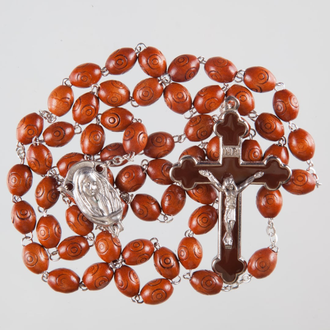 Traditional Roman Catholic Rosary Beads. Hand Made Brown Wood Rosary ...
