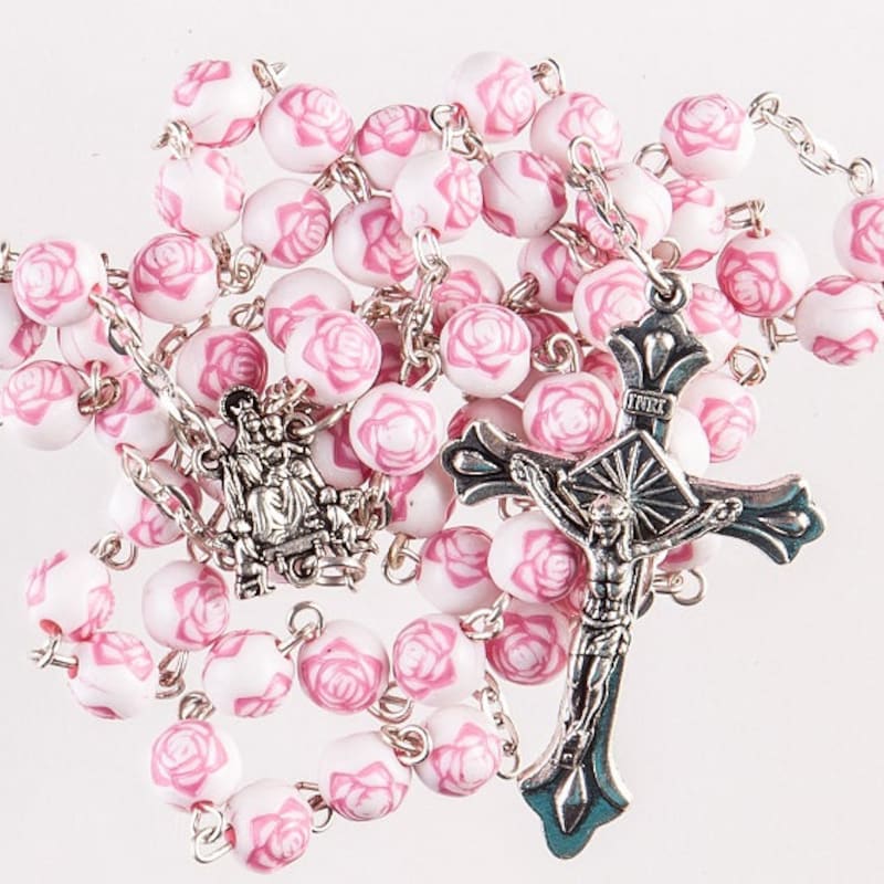 Pink Rosary - Etsy