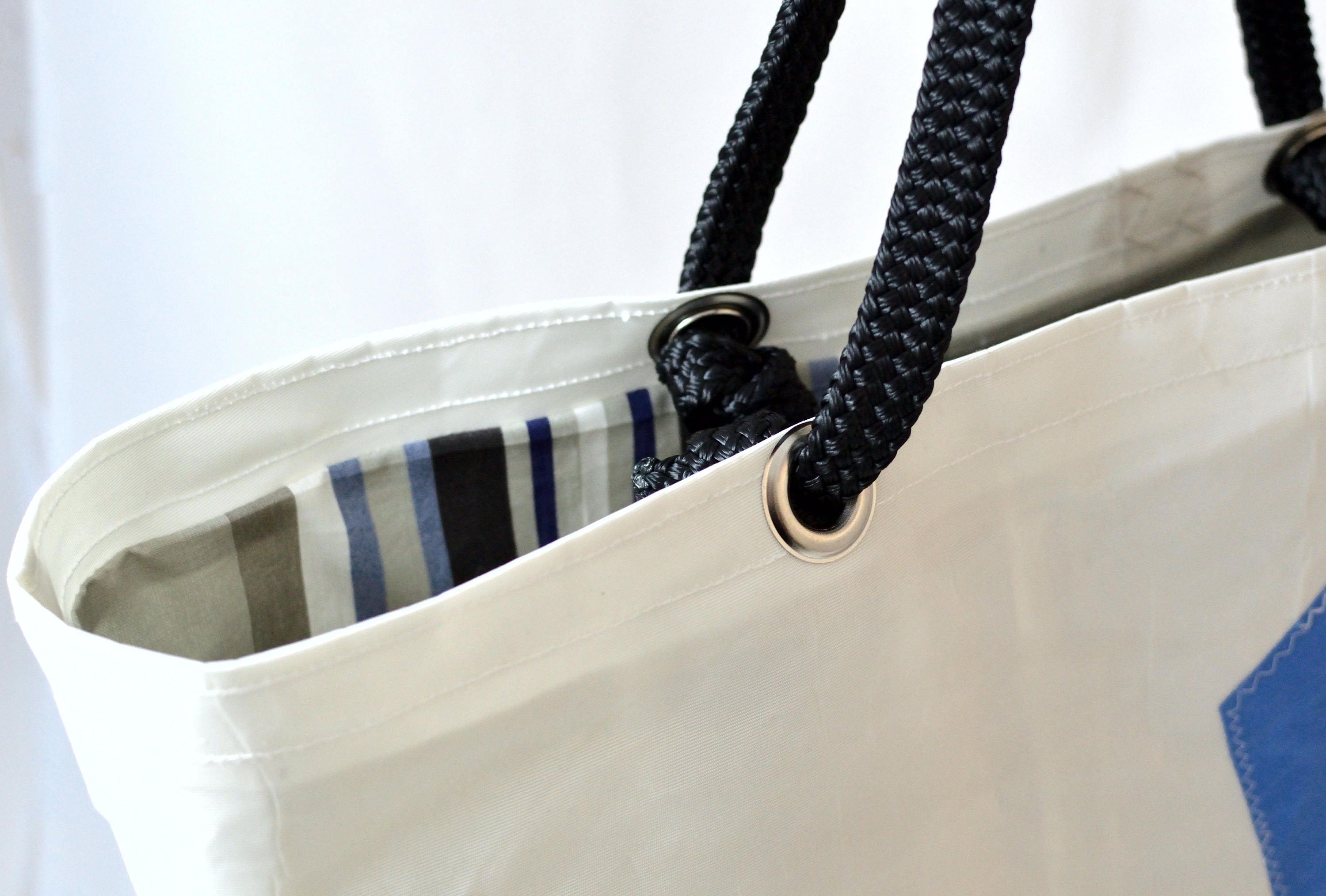 Monogram Tote Bag Upcycled Sail Personalized Shoulder Gift Recycled ...