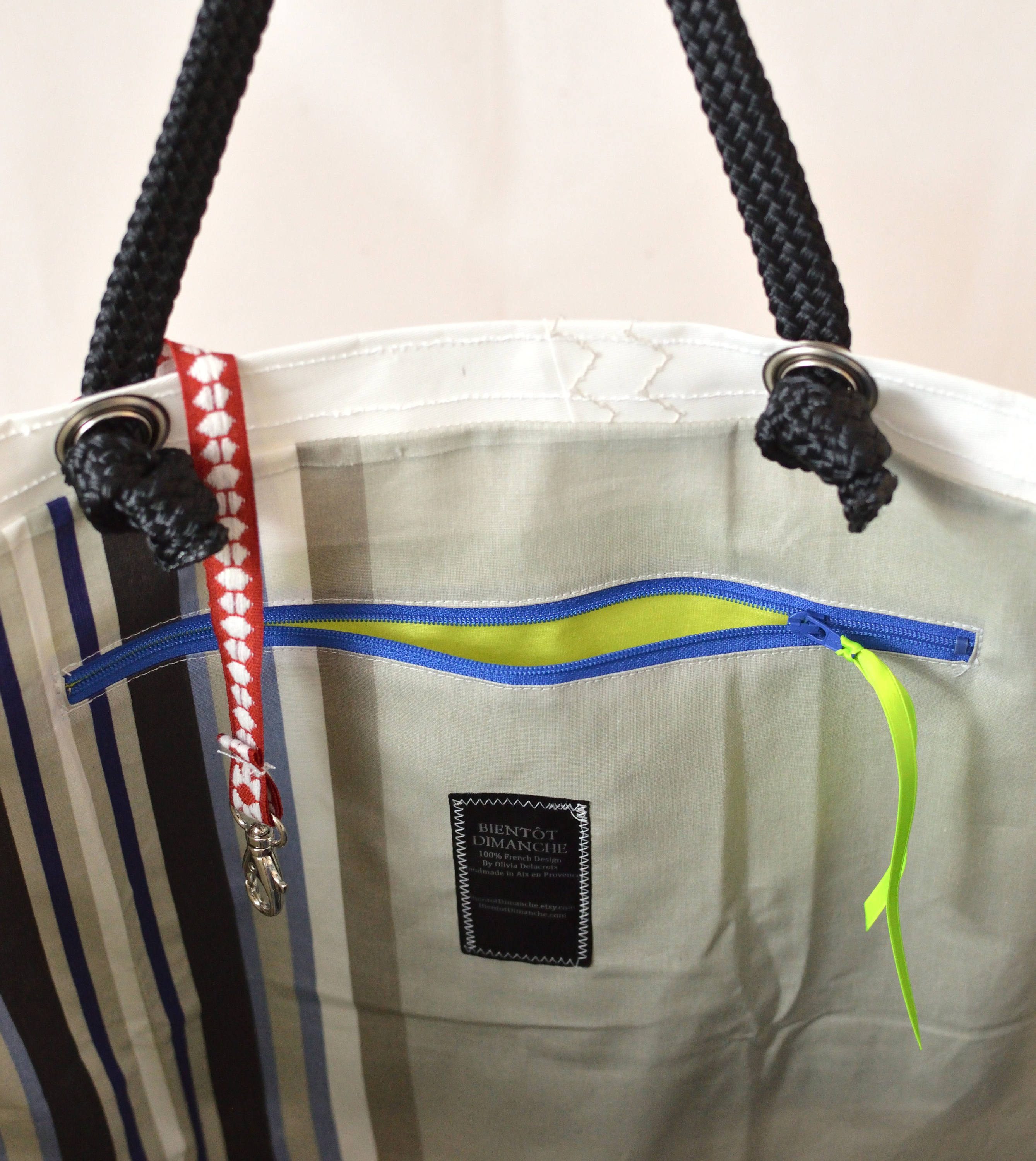 Monogram Tote Bag Upcycled Sail Personalized Shoulder Gift Recycled ...