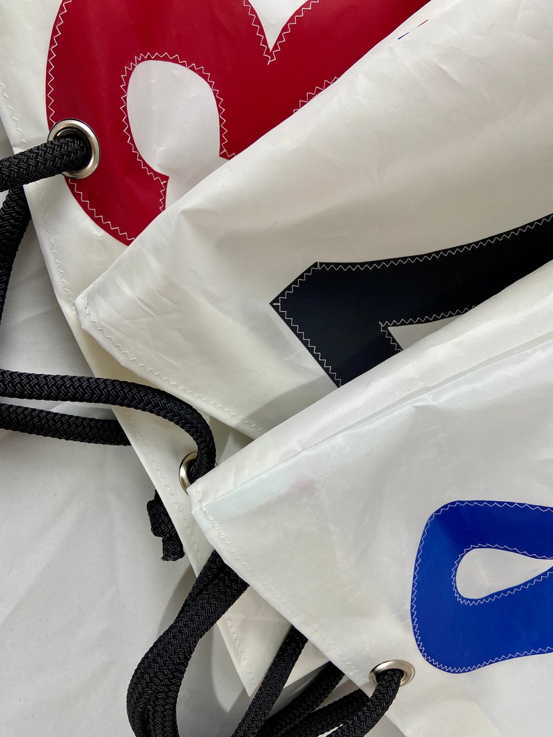 Upcycled Sailcloth Tote Bag: Personalized Monogram Travel Bag - Etsy