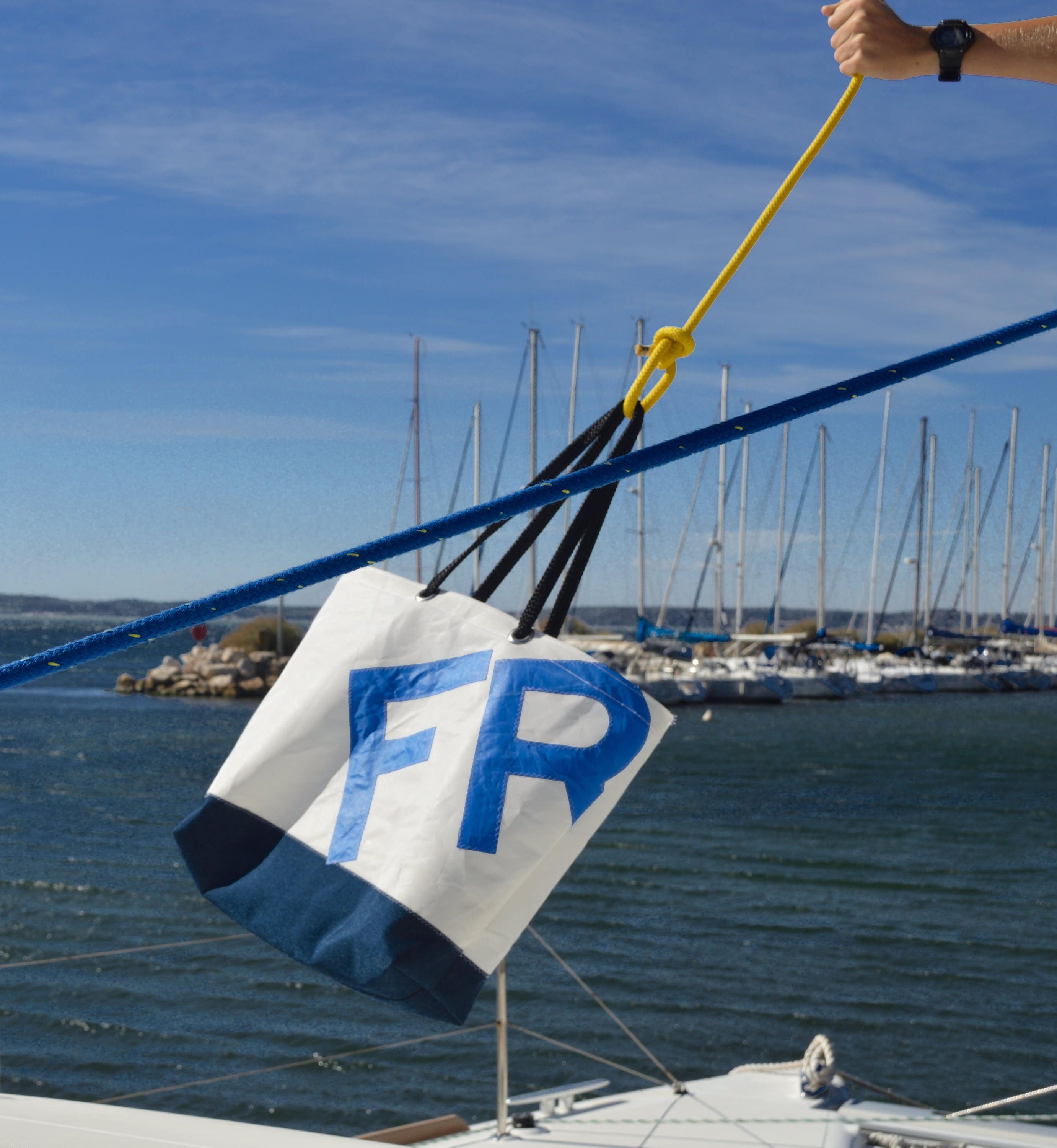 Monogram Tote Bag Upcycled Sail Personalized Shoulder Gift Recycled ...