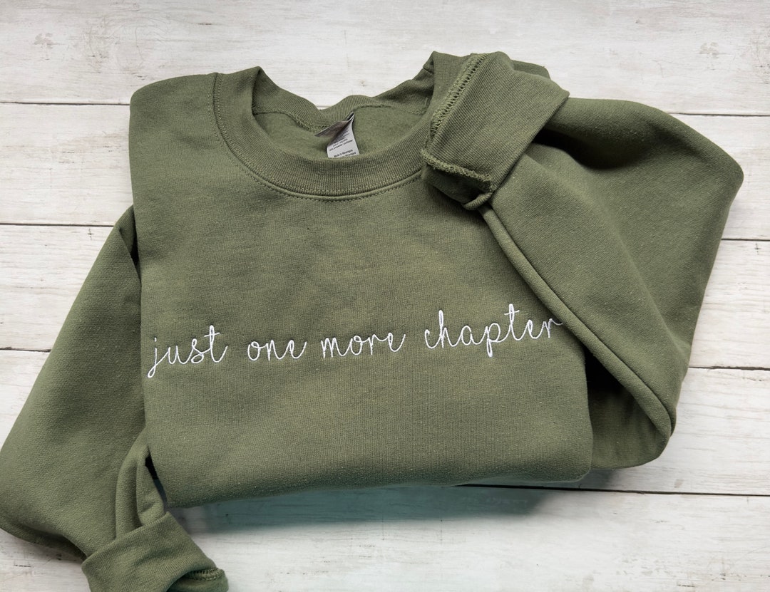 Just One More Chapter Embroidered Crewneck Sweatshirt - Etsy