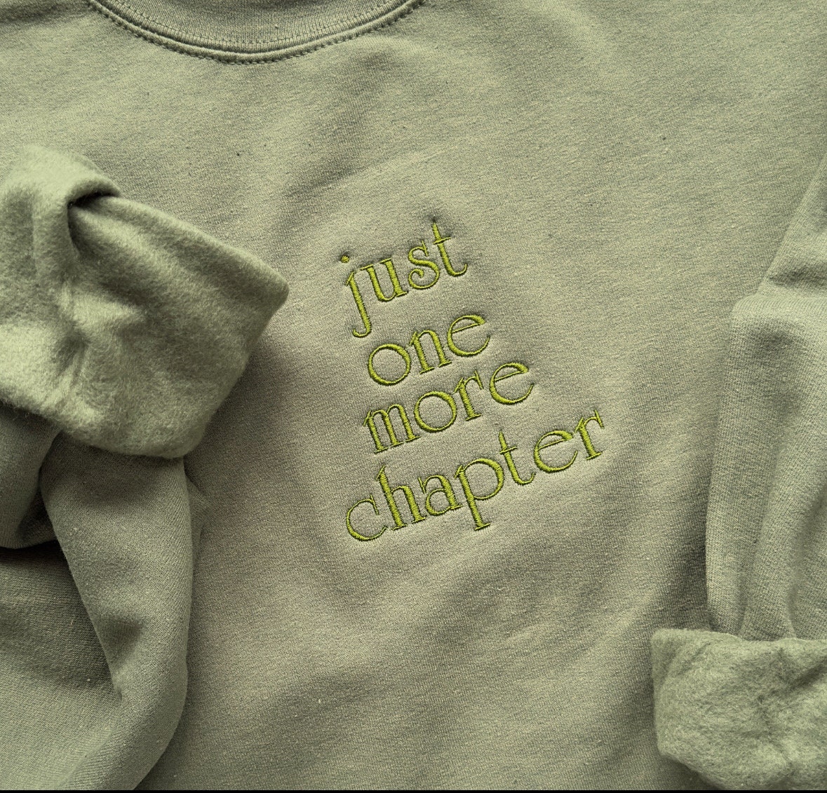 Just One More Chapter (stacked) Embroidered Crewneck Sweatshirt - Etsy