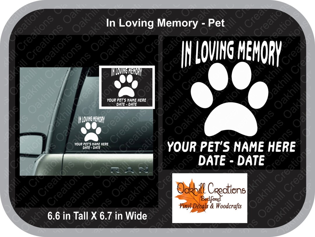In Loving Memory Pet Decal Window Sticker - Etsy
