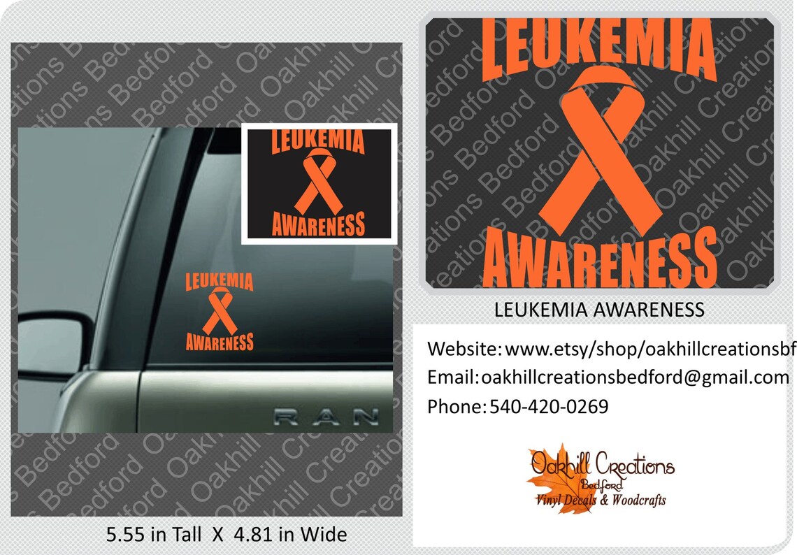 Leukemia Awareness Ribbon Decal, Car Window Sticker - Etsy