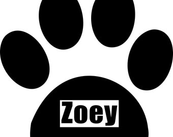 Paw Print Personalized Pet Window Sticker Decal | Etsy