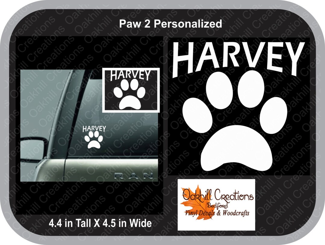 Paw Print Personalized Pet Window Sticker Decal - Etsy