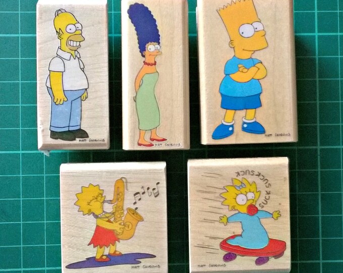 SALE the Simpsons Family Rubber Stamps Comic Book RARE Cute Characters ...