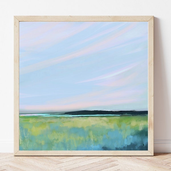 Colorful Beachy Wall Art, Pastel Color Shoreline Print, Coastal Vibe ...