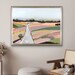Abstract Landscape Wall Art, Pink Fields Mountains Skyline, Modern ...