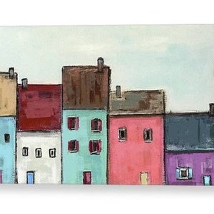 City Painting, Rowhouse Art, House Painting, Abstract Painting ...