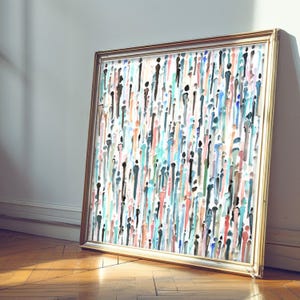 People Art Abstract Print - Large Community Watercolor Painting, Modern ...