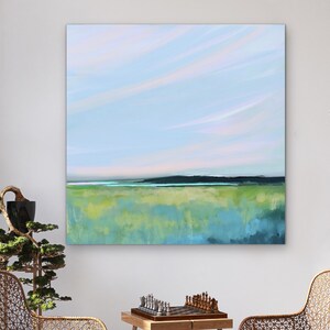 Abstract Coastal Wall Art, Fripp Island Wrapped Canvas Print, Modern ...