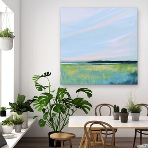 Abstract Coastal Wall Art, Fripp Island Wrapped Canvas Print, Modern ...