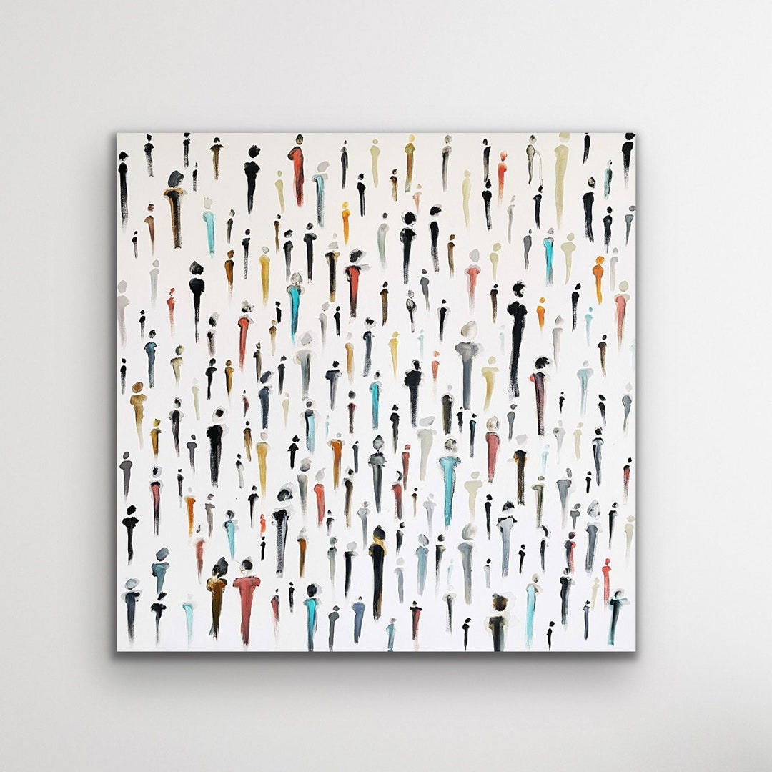 People Art Abstract People Wall Art People Together Art - Etsy