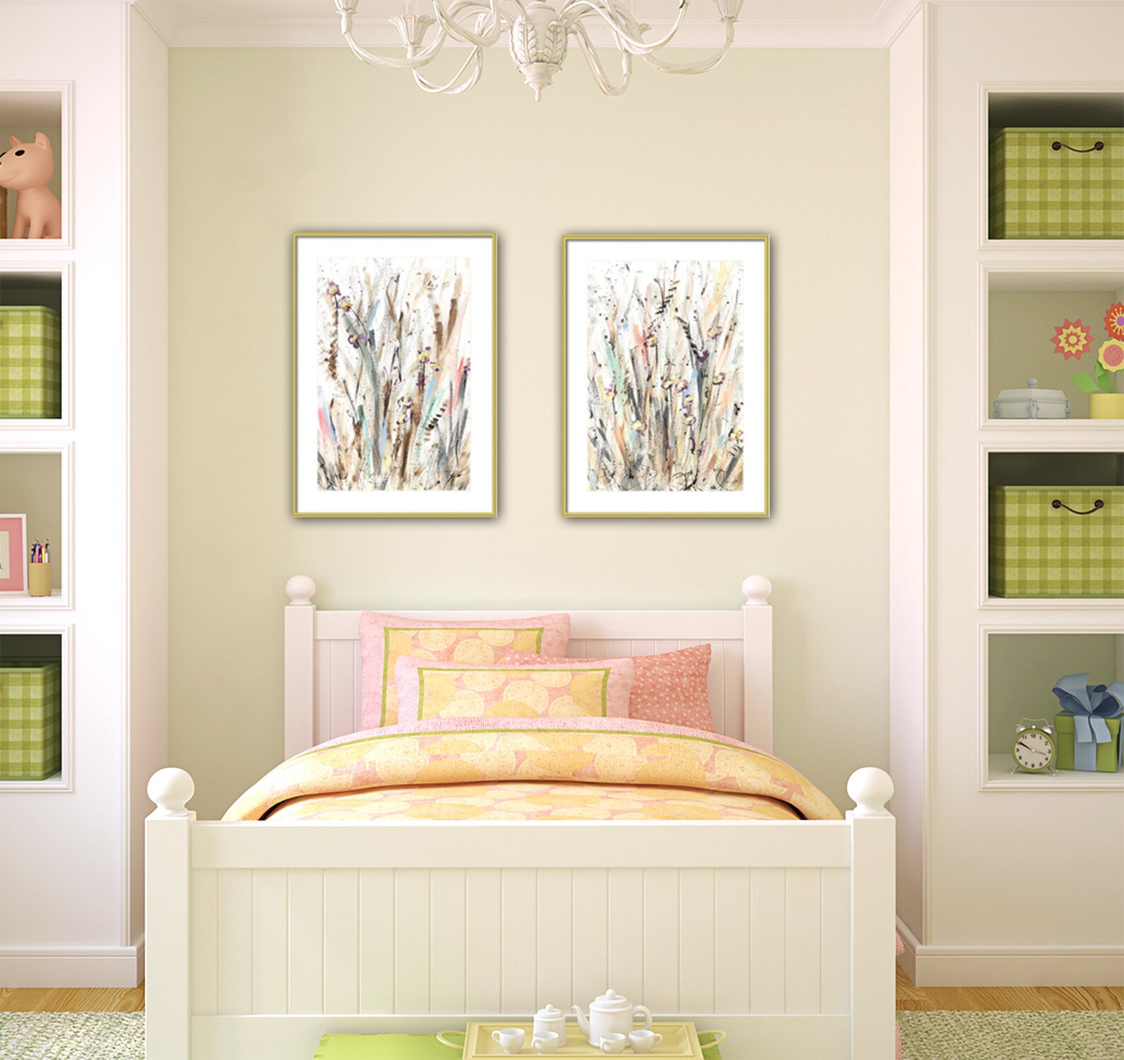 Cattails Fine Art Print Set of 2 Landscape Painting Grass | Etsy