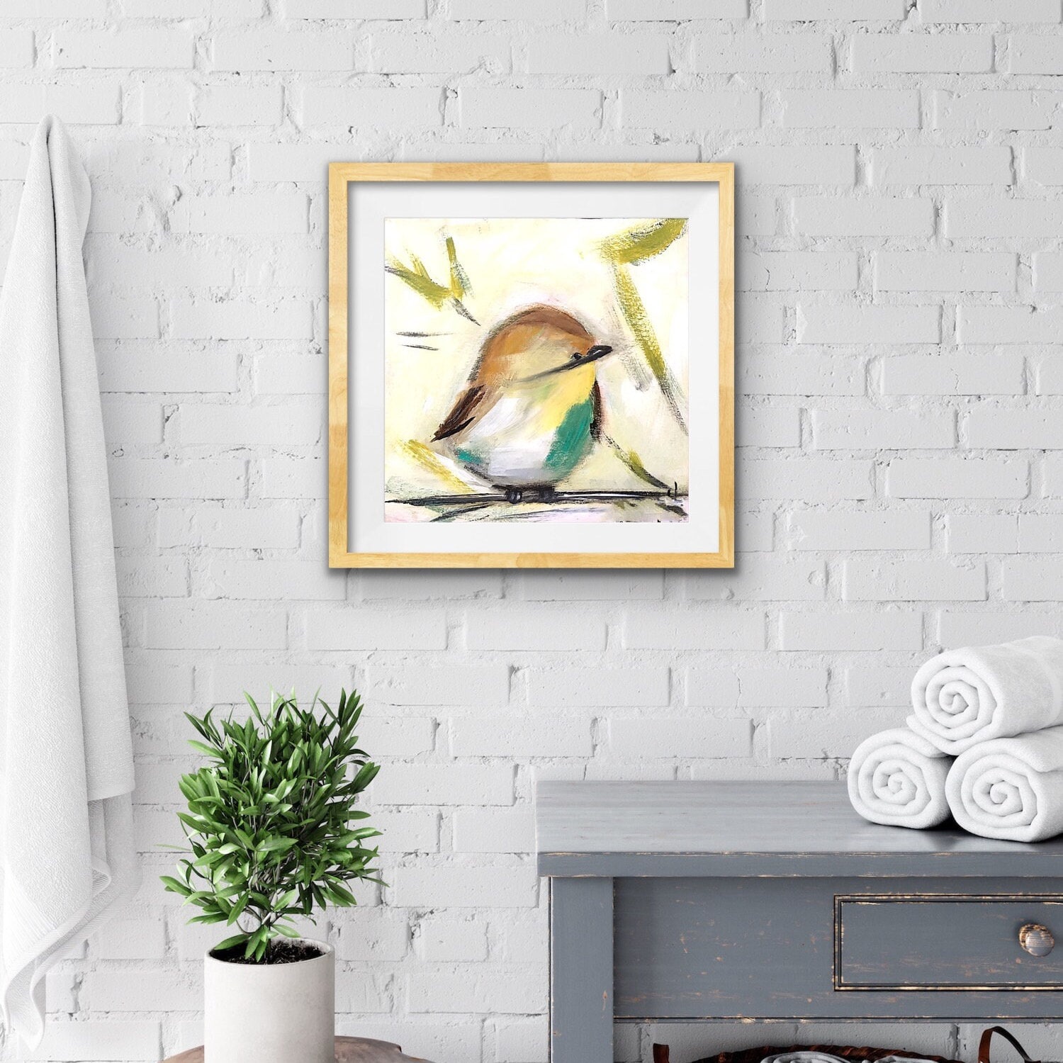 Wrens, Wren Art, Bird Painting, Bird Print, Abstract Art, Metal Wall ...