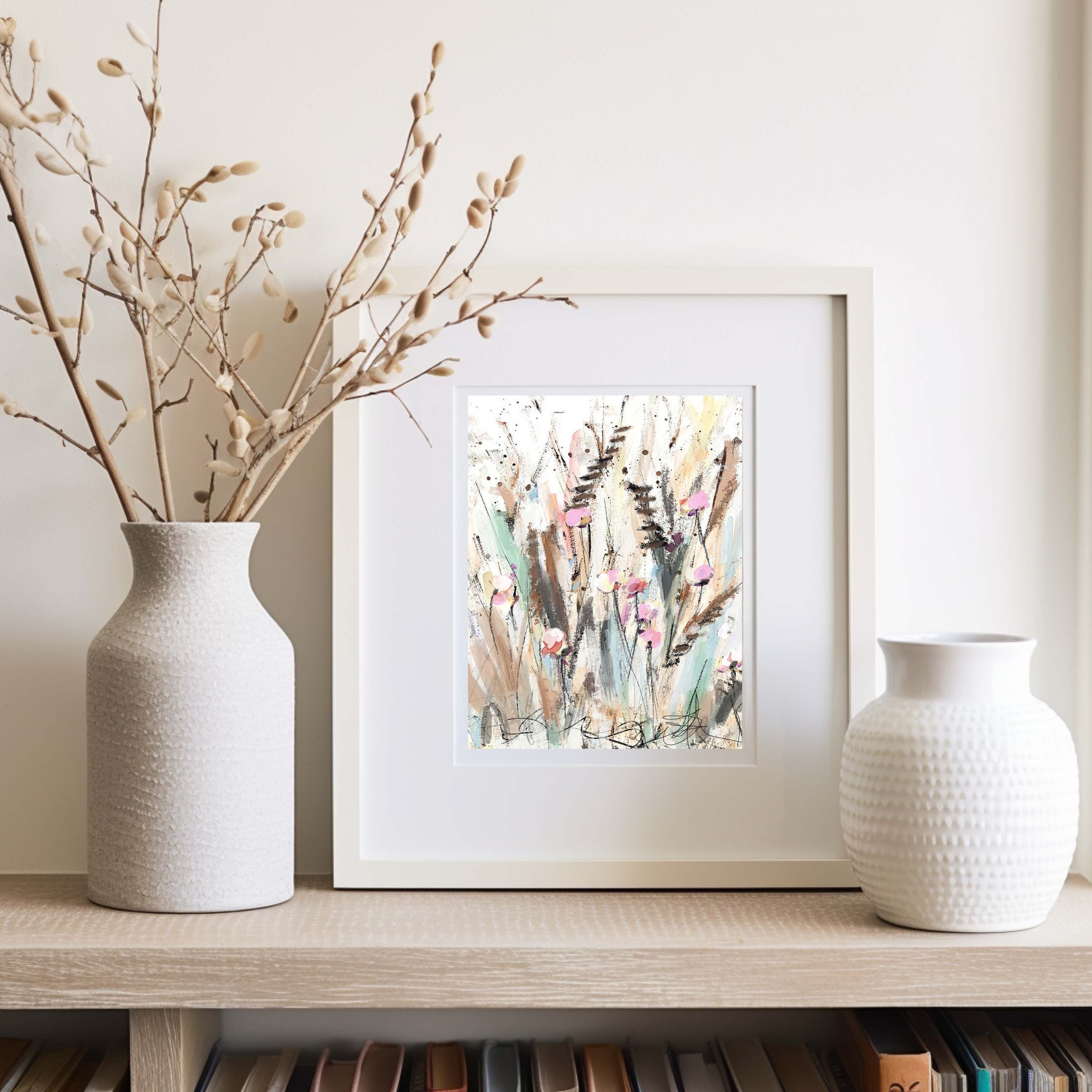 Cattails, Fine Art Print Set of 2, Landscape Painting, Grass ...