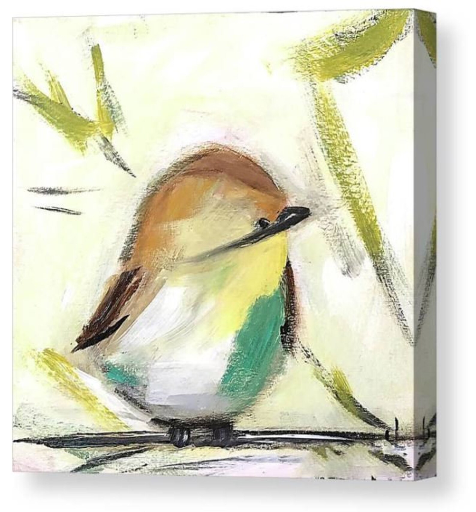 Wrens, Wren Art, Bird Painting, Bird Print, Abstract Art, Metal Wall ...