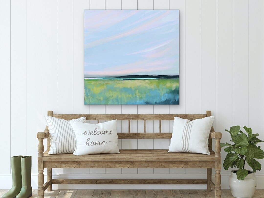 Abstract Coastal Wall Art, Fripp Island Wrapped Canvas Print, Modern ...