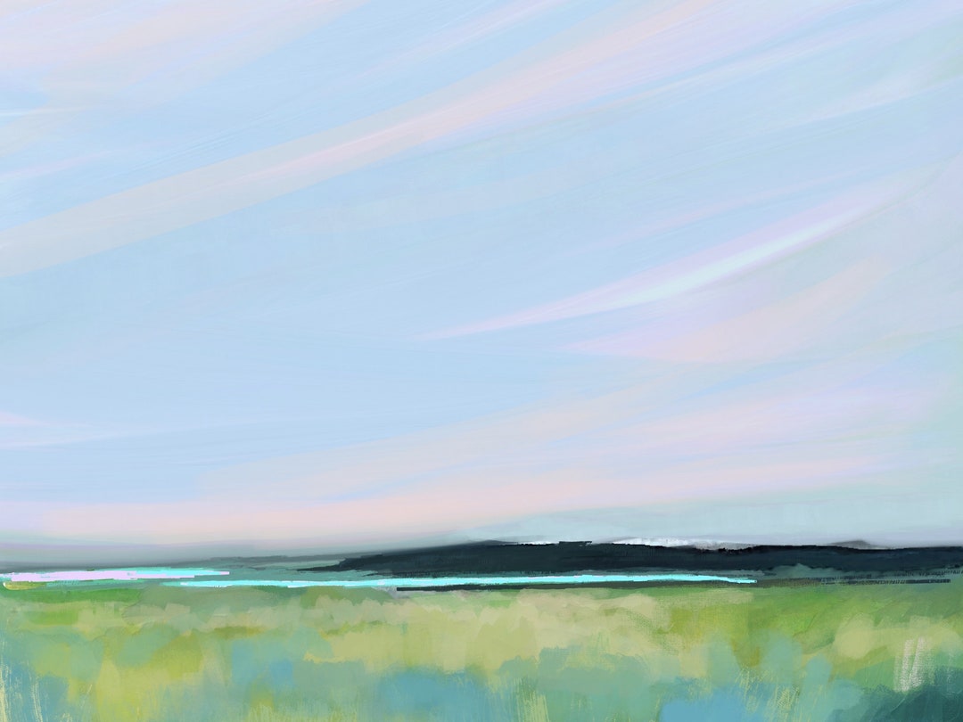 Abstract Coastal Wall Art, Fripp Island Wrapped Canvas Print, Modern ...