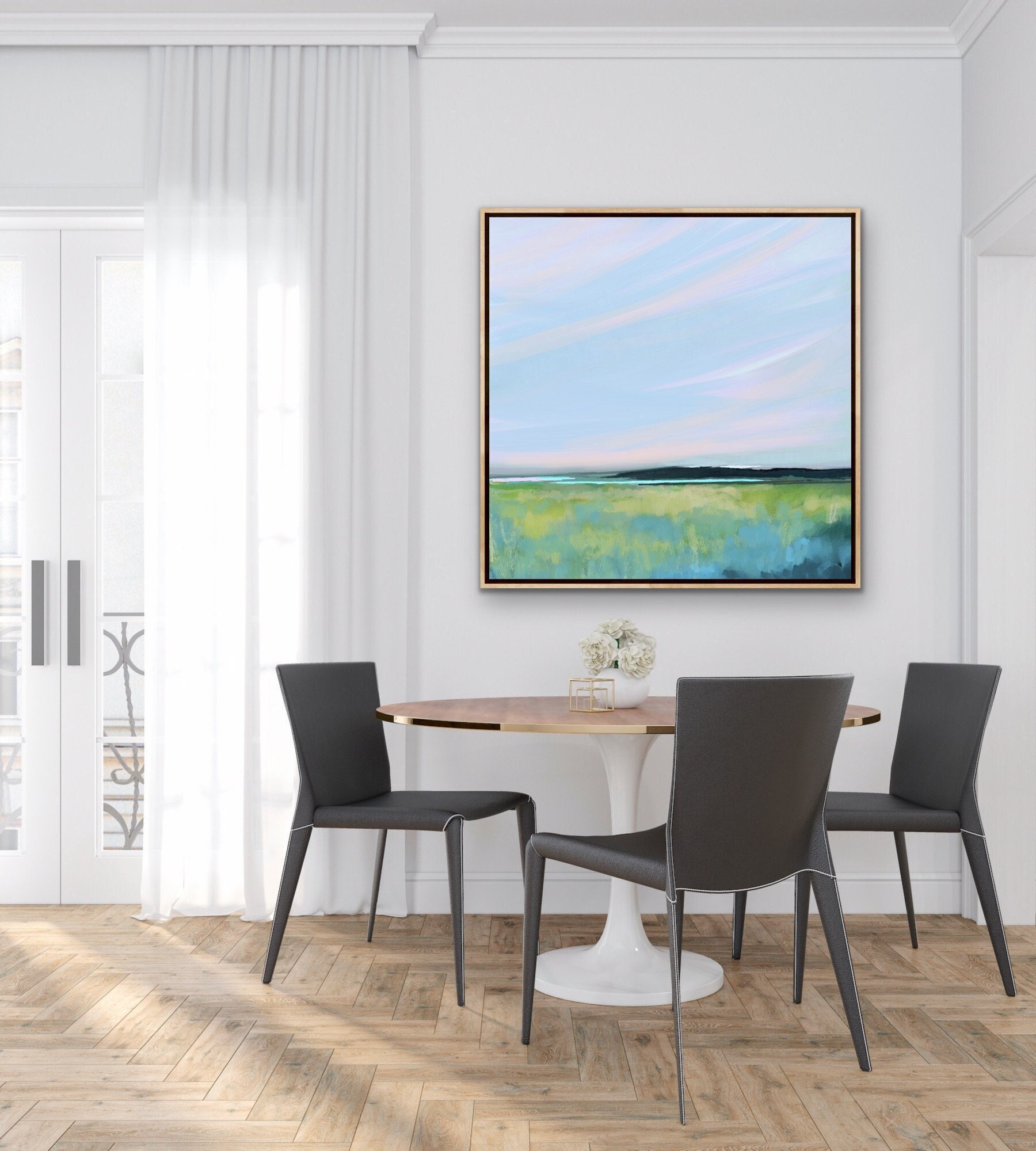 Abstract Coastal Wall Art, Fripp Island Wrapped Canvas Print, Modern ...